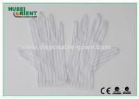 China White Nylon ESD Safe Gloves Disposable Hand Gloves With Conductive Ribbon for sale