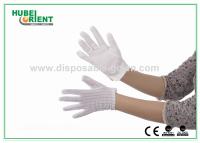 China White Color Discharge Nylon Electrostatic Gloves With PVC Dots for sale