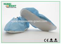 China Skid Resistant PP CPE Disposable Shoe Cover With NPVC Sole for sale