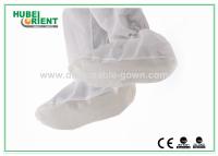 China PP Coated CPE Disposable Shoe Cover White / Blue Anti-Slip Shoe Cover for sale