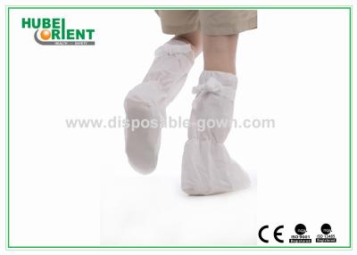 China Skid Resistant CPE Disposable Boot Cover 80g/m2 With PVC Sole for sale