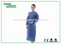 China Hospital Level3 Disposable SMS Surgical Gown Dark Blue With Knitted Wrist for sale