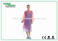 China Purple / Blue Lightweight Disposable Poly Aprons for Beauty Salon 70cm x 135cm for sale