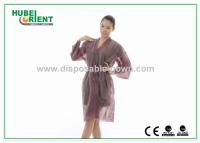 China Brown Female Disposable Kimono Robe , Disposable Bath Robes for sale