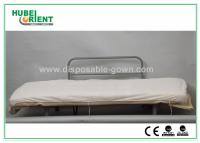 China Single Use Non Woven Disposable Bed Sheets with Round Elastic Rubber , White / Blue Color for sale