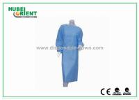 China Ultrasonic Seal PP/SMS Medical Gowns Disposable With Knitted Cuff For Hospital/Clinic for sale