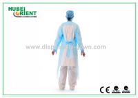 China Anti Bacterial CPE Disposable Gowns With Thumb Cuffs for sale