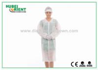 China Soft Fluid Resistant Disposable Use Protective Lab Coat With Zip for factory/laboratory/food industry for sale