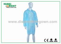 China Tyvek MP SMS PP Material Disposable Lab Coats With Zip Closure for sale