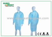 China Non Sterile  22gsm MP Disposable Lab Coats With Zip Closure for sale