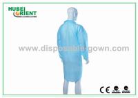 China PP Nonwoven Blue/Green Disposable Lab Coat With Zip For Protect Body And Prevent Pollution for sale
