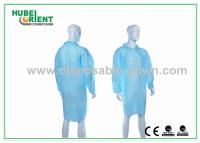 China CE MDR 22 - 55gsm Single Use Lab Coat With Zip Closure for sale