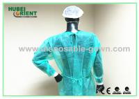 China Anti Static Blue / Green Disposable Isolation Gowns With knitted wrist For Food Workshop/Laboratory for sale