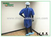 China PP SMS Material Surgical Gown With Ultrasonic Heat Seal White / Blue Color without sleeves for sale