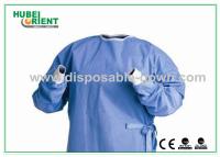 China Hospital Level3 Disposable SMS Surgical Gown Dark Blue With Knitted Wrist for sale