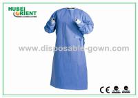 China Ultrasonic Heat Seal SMS Disposable Surgical Gown Waterproof With Knitted Wrist for sale