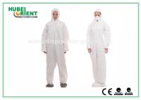 China SMS Protective Disposable Waterproof Coverall With Hood And Shoe Cover for sale