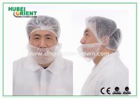 China White Disposable Head Cap Nonwoven Beard Cover 18 Inch Single Elastic for sale
