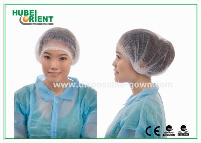 China Single Use Nonwoven Mob Cap 21” 10gsm Double Elastic White Blue Green for sale