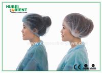 China Single Use Nonwoven Mob Cap 21” 10gsm Double Elastic White Blue Green for sale