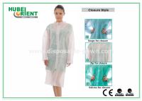 China Protective Clothing PP Disposable Lab Coats For Laboratory With Zip closure for sale