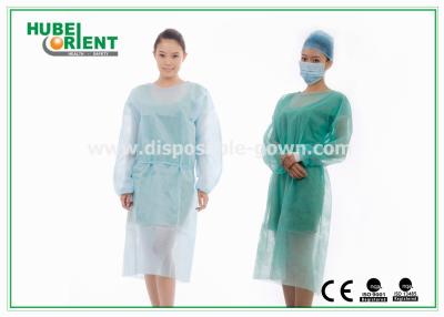 China Medical Protective Clothing / Blue Yellow Surgical PP+PE Isolation Gown With Elastic Wrist For Clinic for sale