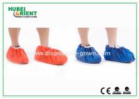 China Blue Green CPE Disposable Shoe Covers Made by Hand or by Machine for sale