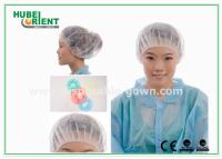 China Soft PP Non Woven disposable bouffant caps , White bouffant hair nets for sale