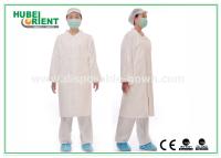 China Tyvek Disposable Lab Coats With Korean Collar And Zip for sale