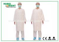China Tyvek Disposable White Lab Coats/Medical Protective Clothing with Korean Collar And snaps for sale