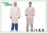 China White Tyvek Disposable Lab Coat/Protective Disposable Lab Coat Breathable for sale