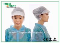China Non Woven White Snood Disposable Head Cap With Peak / Hairnet with Size  Customized for sale
