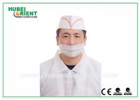 China Odorless Chef Paper Hat Customized Disposable Chef Hats Printing Stripe And Logo for sale