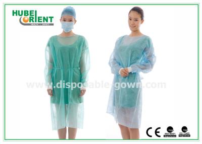 China OEM Antibacterial Disposable Long Sleeve Gown With Knitted Wrist for sale