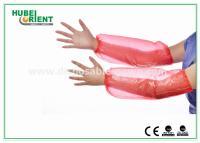China Red Free Size Disposable Use PE Plastic Arm Sleeves For Anti-Oil And Waterproof for sale