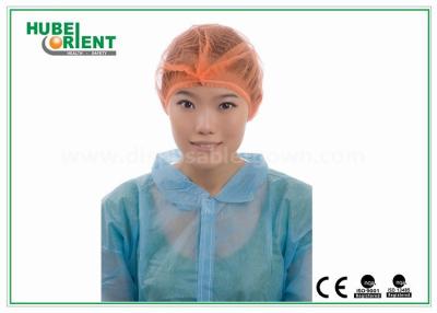 China Orange Soft Non-woven Disposable Medical Use Caps With Double Elastic For Hospital for sale