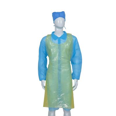 China Various Colors Disposable Plastic Sleeveless Apron Adult PE Apron Disposable Workwear for sale