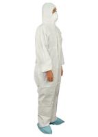 China High Breathability Type5/6 Anti Static SMS Coverall With 2 Pcs Hood Elasticated Wrist for sale