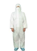 China PPE Type5/6 White MP Chemical Protective Anti Dust Disposable Jumpsuit With Hood for sale