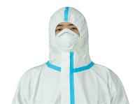 China CE Type 4/5/6 Disposable Microporous Film Chemical Workwear With Blue Taped Seam for sale