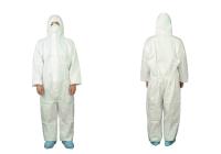 China Approved Type5/6 MP Medical 2-Piece Hood Disposable PPE Protective Coverall for sale