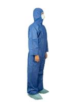 China Type5/6 Disposable SMS Protective Coverall Anti-Static With 2-pieces Hood for sale