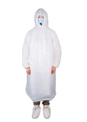 China Disposable Adult Use PE Raincoat With Long Sleeves And Hood For Rainy Day for sale