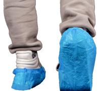 China Hand Made/Machine Made Hospital Use Disposable Medical CPE plastic Shoe Cover for sale