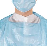 China Disposable Medical Plastic Gown With Thumb Loop , Adult CPE Gown For Clinic for sale