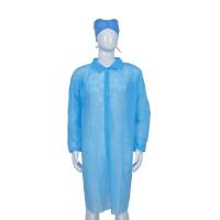 China PP / SMS / MP / Tyvek Anti Dust Disposable Lab Coat Snaps / Velcros / Zip Closure for sale