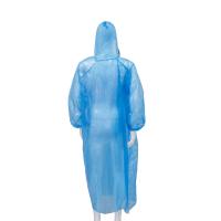 China CE / ISO Blue / White Disposable Waterproof PE Plastic Rain Coat With Hood for sale
