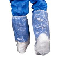 China Transparent Disposable PE Boot Cover Waterproof Unicolor No Reuse Plastic Overshoes for sale
