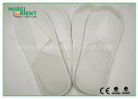 China White Disposable Hotel Slipper / Closed toe One Time Use Nonwoven Slipper EVA Sole for sale
