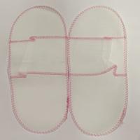 China PP Nonwoven Opened Slippers With Pink Thread Sewing Disposable Salon Products for sale